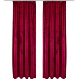 Vorhang Velvet, my home, Kräuselband (1 St), blickdicht, Samt Uni, rot