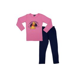 United Labels® Schlafanzug Winnie Puuh Schlafanzug für Mädchen Langarm Rosa/Blau