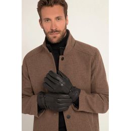 JP1880 Strickhandschuhe Leder-Handschuhe Echtleder Warmfutter Riegel