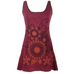 Vishes Sommerkleid Ärmelloses Blumenkleid mit weitem Ausschnitt Hippie