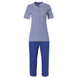PASTUNETTE Schlafanzug Damen Pyjama mit Caprihose (2 tlg) Baumwolle