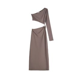 Bershka Kleid Damen Gr&ouml;&szlig;e 34 taupe Winterkleid