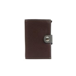 MARGELISCH Mini Geldbörse noonyu single leather, Kreditkartenbörse aus Upcycling Leder, braun