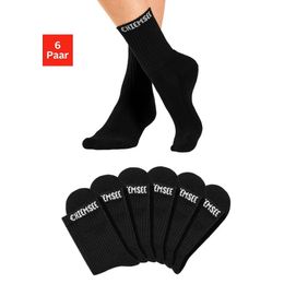 Chiemsee Tennissocken (Set, 6-Paar) mit eingestricktem Markennamen, schwarz