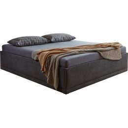 Westfalia Schlafkomfort Polsterbett Texel, Komforthöhe mit Zierkissen, Bettkasten bei Ausführung mit Matratze, schwarz