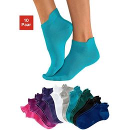 Kangaroos Sneakersocken (Packung, 10-Paar) mit erhöhtem Bündchen, blau|bunt|grau|lila|schwarz