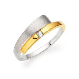 Bruno Banani Fingerring Schmuck Geschenk Silber 925 Damenring, mit Zirkonia (synth), gelb|goldfarben|silberfarben