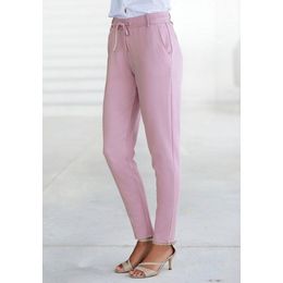 Lascana Jogger Pants mit elastischem Bund und Gürtelschlaufen, Loungewear, rosa