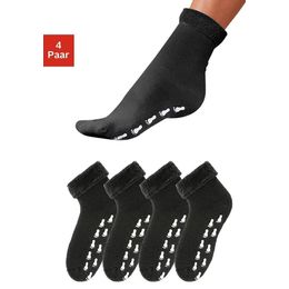 GO IN ABS-Socken (Set, 4-Paar) mit Antirutschsohle und Vollfrottee, schwarz