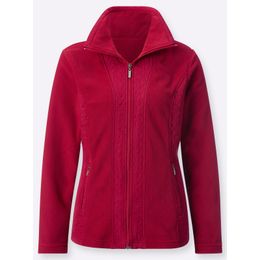 WITT Damen Fleecejacke mit gesteppten Web-Eins&auml;tzen, rot, Gr&ouml;&szlig;e 52