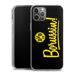 DeinDesign iPhone 12 Pro Max Handy Silikon H&uuml;lle Case transparent Handyh&uuml;lle Borussia Dortmund Bvb Soccer Silikon Case