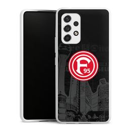 DeinDesign Galaxy A53 5G Handy Silikon H&uuml;lle Case wei&szlig; Handyh&uuml;lle Logo Official Licensed Product Fortuna D&uuml;sseldorf Silikon Case