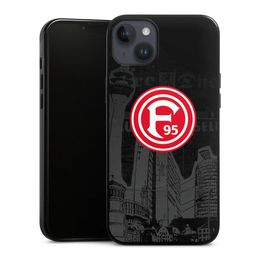DeinDesign iPhone 14 Plus Handy Silikon H&uuml;lle Case schwarz Handyh&uuml;lle Official Licensed Product Logo Fortuna D&uuml;sseldorf