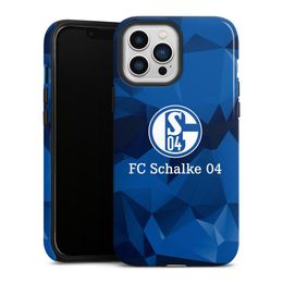DeinDesign iPhone 13 Pro Max Handy Panzer Handyh&uuml;lle robuste Outdoor H&uuml;lle Schutzh&uuml;lle gl&auml;nzend Camouflage Fc Schalke 04 Muster Tough Case