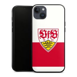 DeinDesign iPhone 14 Plus Handy Silikon H&uuml;lle Case schwarz Handyh&uuml;lle Vfb Stuttgart Logo Official Licensed Product