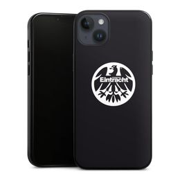 DeinDesign iPhone 14 Plus Handy Silikon H&uuml;lle Case schwarz Handyh&uuml;lle Logo Eintracht Frankfurt Eagle