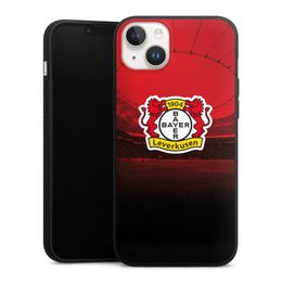 DeinDesign iPhone 14 Handy Premium Silikon H&uuml;lle Handyh&uuml;lle schwarz Case Bayer 04 Leverkusen Official Licensed Product Stadium Silikon Premium Case