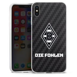 DeinDesign iPhone Xs Max Handy Silikon H&uuml;lle Case transparent Handyh&uuml;lle Borussia M&ouml;nchengladbach Carbon Gladbach Silikon Case