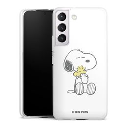 DeinDesign Galaxy S22 Handy Silikon H&uuml;lle Case transparent Handyh&uuml;lle Snoopy Love Peanuts Silikon Case