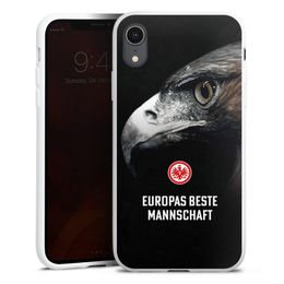 DeinDesign iPhone Xr Handy Silikon H&uuml;lle Case wei&szlig; Handyh&uuml;lle European Cup Official Licensed Product Eintracht Frankfurt Silikon Case