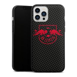 DeinDesign iPhone 13 Pro Max Handy Silikon H&uuml;lle Case schwarz Handyh&uuml;lle Rb Leipzig Official Licensed Product Carbon
