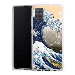 DeinDesign Galaxy A51 Handy Silikon H&uuml;lle Case transparent Handyh&uuml;lle Katsushika Hokusai Die Gro&szlig;e Welle Vor Kanagawa Kunst Silikon Case