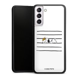 DeinDesign Galaxy S21 5G Handy Premium Silikon H&uuml;lle Handyh&uuml;lle schwarz Case Snoopy Dog Peanuts Silikon Premium Case