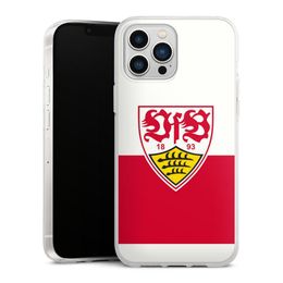 DeinDesign iPhone 13 Pro Max Handy Silikon H&uuml;lle Case transparent Handyh&uuml;lle Vfb Stuttgart Logo Official Licensed Product Silikon Case