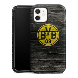DeinDesign iPhone 12 mini Handy Panzer Handyh&uuml;lle robuste Outdoor H&uuml;lle Schutzh&uuml;lle gl&auml;nzend Wooden Look Bvb Borussia Dortmund Tough Case