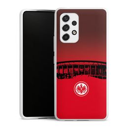 DeinDesign Galaxy A53 5G Handy Silikon H&uuml;lle Case wei&szlig; Handyh&uuml;lle Eintracht Frankfurt Stadium Official Licensed Product Silikon Case
