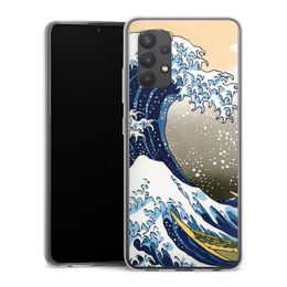 DeinDesign Galaxy A32 4G Handy Silikon H&uuml;lle Case transparent Handyh&uuml;lle Katsushika Hokusai Die Gro&szlig;e Welle Vor Kanagawa Kunst Silikon Case