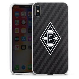 DeinDesign iPhone Xs Max Handy Silikon H&uuml;lle Case transparent Handyh&uuml;lle Borussia M&ouml;nchengladbach Carbon Gladbach Silikon Case