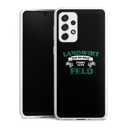 DeinDesign Galaxy A33 5G Handy Silikon H&uuml;lle Case wei&szlig; Handyh&uuml;lle Tractor Farmer Wisdom Silikon Case