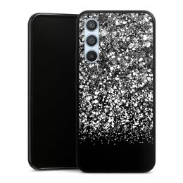 DeinDesign Galaxy A54 5G Handy Silikon H&uuml;lle Case schwarz Handyh&uuml;lle Snowflake Muster Glitzer