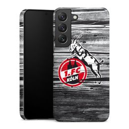 DeinDesign Galaxy S22 Handy Premium Case Smartphone Handyh&uuml;lle Schutzh&uuml;lle gl&auml;nzend 1. Fc K&ouml;ln Wooden Look Official Licensed Product Premium Case