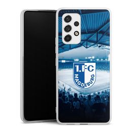 DeinDesign Galaxy A53 5G Handy Silikon H&uuml;lle Case transparent Handyh&uuml;lle 1. Fcm Stadium 1. Fc Magdeburg Silikon Case