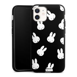DeinDesign iPhone 12 mini Handy Silikon H&uuml;lle Case schwarz Handyh&uuml;lle Muster Miffy Transparent