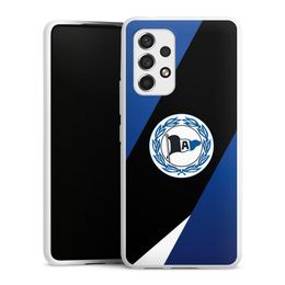 DeinDesign Galaxy A53 5G Handy Silikon H&uuml;lle Case wei&szlig; Handyh&uuml;lle Arminia Bielefeld Official Licensed Product Dsc Silikon Case