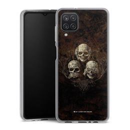 DeinDesign Galaxy A12 Handy Silikon H&uuml;lle Case transparent Handyh&uuml;lle Gothic Skulls Art Silikon Case