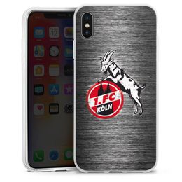 DeinDesign iPhone Xs Max Handy Silikon H&uuml;lle Case transparent Handyh&uuml;lle Official Licensed Product Metallic Look 1. Fc K&ouml;ln Silikon Case