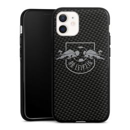 DeinDesign iPhone 12 mini Handy Silikon H&uuml;lle Case schwarz Handyh&uuml;lle Rb Leipzig Carbon Metallic Look