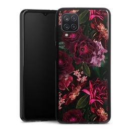 DeinDesign Galaxy A12 Handy Silikon H&uuml;lle Case schwarz Handyh&uuml;lle Blossom Flowers Rose