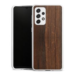 DeinDesign Galaxy A33 5G Handy Silikon Hülle Case weiß Handyhülle Wooden Look Nut Tree Wood Silikon Case
