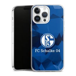 DeinDesign iPhone 14 Pro Max Handy Silikon H&uuml;lle Case transparent Handyh&uuml;lle Camouflage Fc Schalke 04 Muster Silikon Case