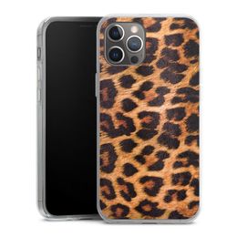 DeinDesign iPhone 12 Pro Max Handy Silikon H&uuml;lle Case transparent Handyh&uuml;lle Animal Print Leopard Fur Silikon Case
