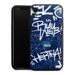 DeinDesign iPhone Xr Handy Premium Silikon H&uuml;lle Handyh&uuml;lle schwarz Case Official Licensed Product Hertha Bsc Graffiti Silikon Premium Case