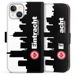 DeinDesign iPhone 14 Handy Klapph&uuml;lle Handyh&uuml;lle aus Kunst Leder schwarz Flip Case Eintracht Frankfurt Sge Official Licensed Product Sideflip mit Lasche
