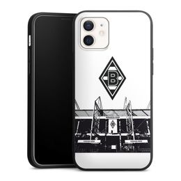 DeinDesign iPhone 12 Handy Premium Silikon H&uuml;lle Handyh&uuml;lle schwarz Case Stadium Die Fohlen Borussia M&ouml;nchengladbach Silikon Premium Case