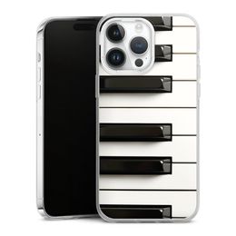 DeinDesign iPhone 14 Pro Max Handy Silikon H&uuml;lle Case transparent Handyh&uuml;lle Klavier Music Piano Silikon Case