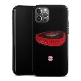 DeinDesign iPhone 12 Pro Handy Silikon H&uuml;lle Case schwarz Handyh&uuml;lle Fc Bayern M&uuml;nchen Fcb Official Licensed Product Stadium